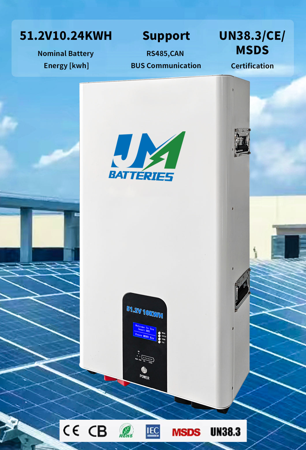 JM 10kwh 51.2V 200ah lifepo4 solar battery 51.2v 200ah lifepo4 wall ...